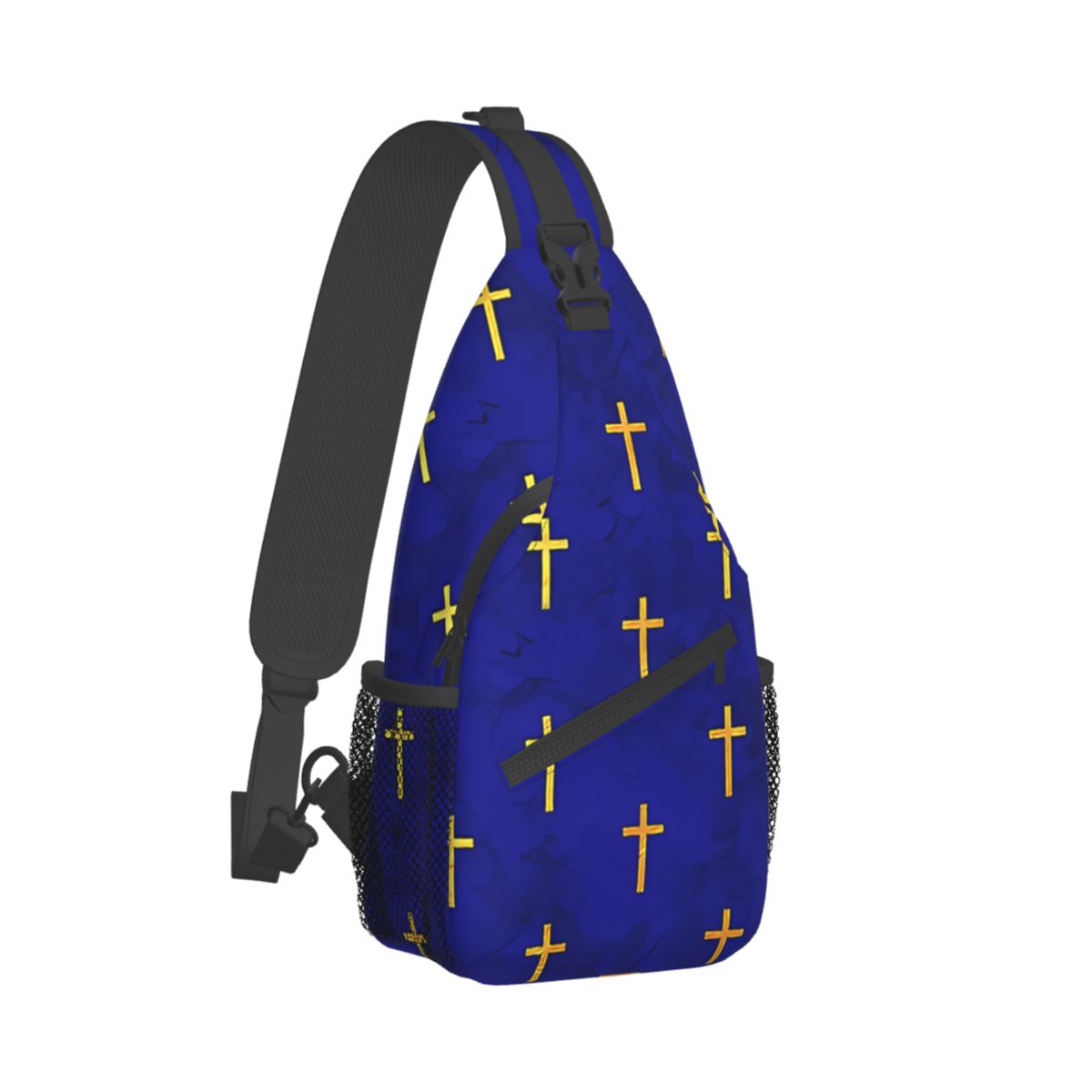 Cross Crucifixion Crossbody Bag Sports Christian Cross Pattern Blue ...