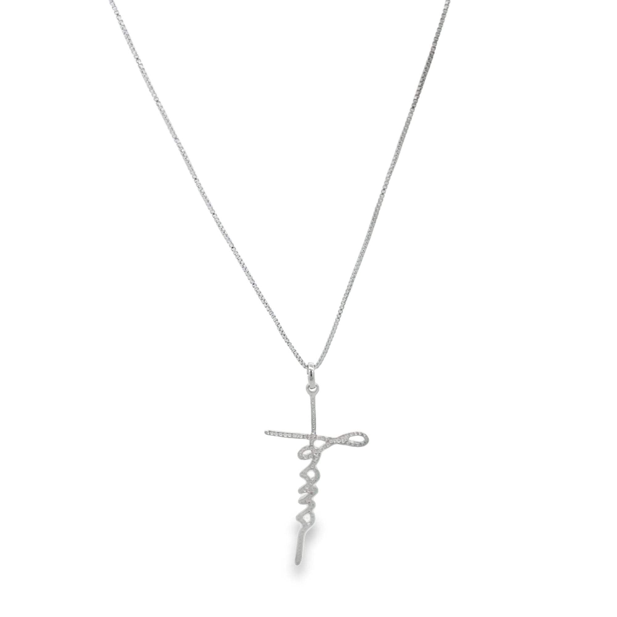 Cross Cursive Jesus Necklace (G99) - Walmart.com