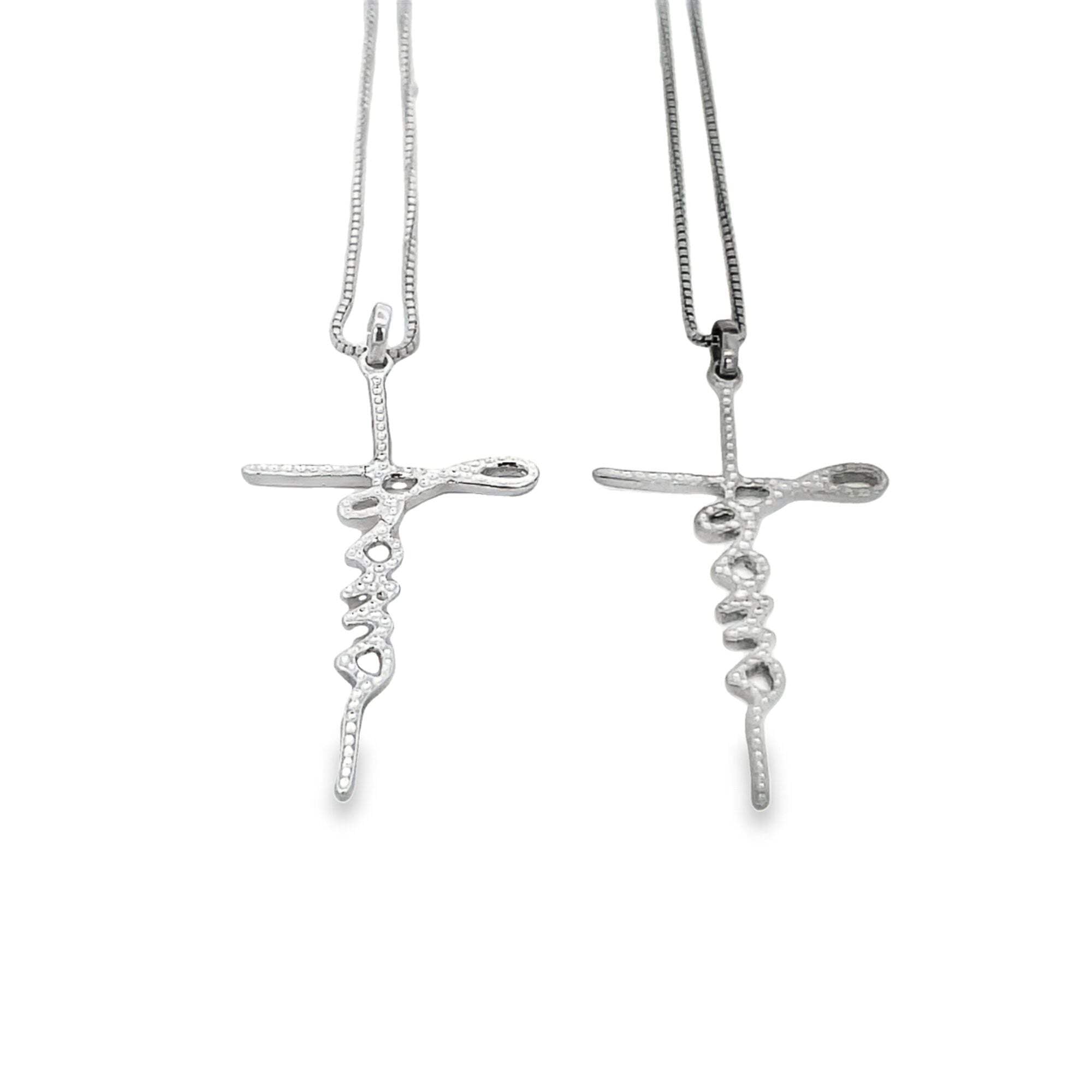 Cross Cursive Jesus Necklace (G99) - Walmart.com