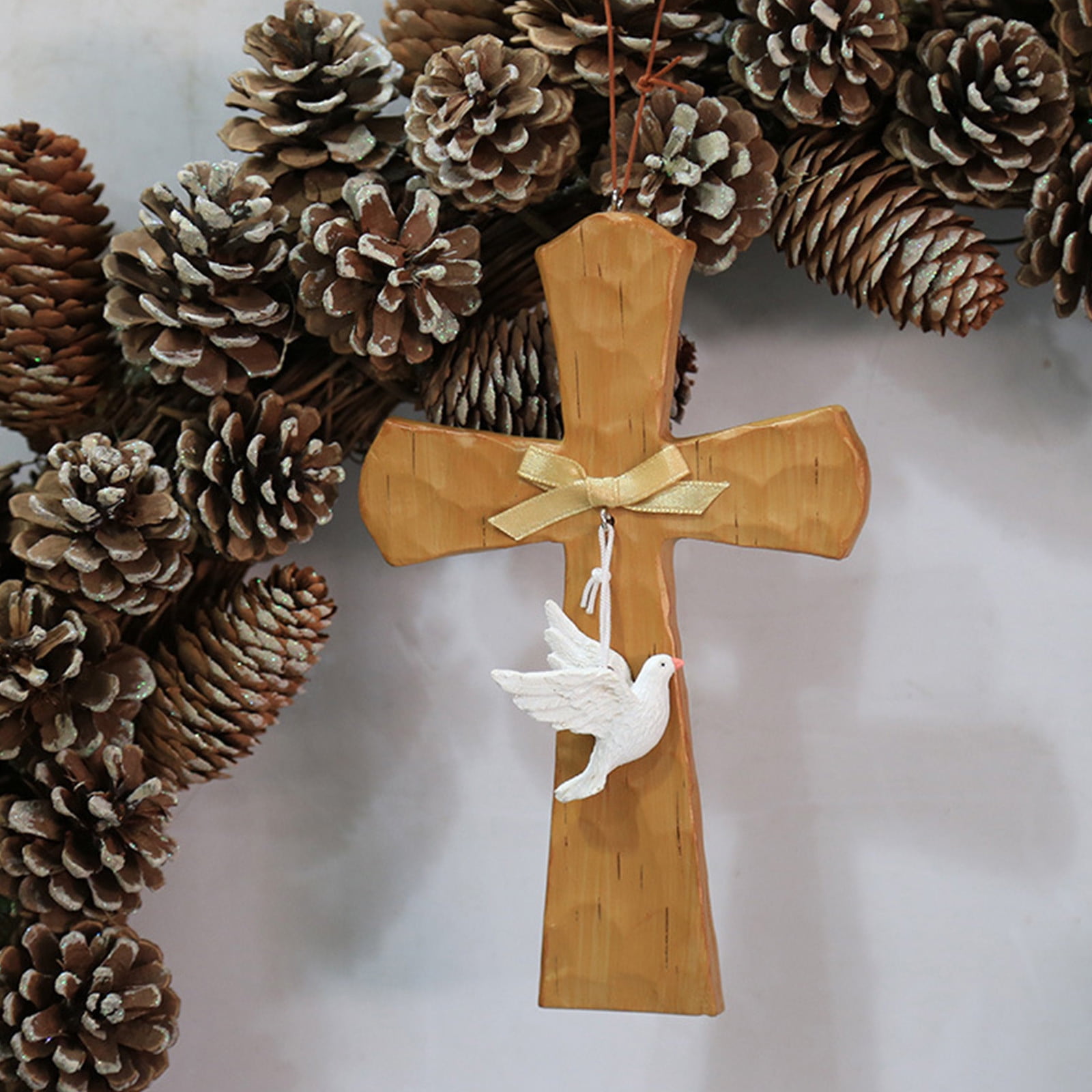 Cross Decoration Wall Crucifix Cross Shape Adorn Wood Cross Ornament ...