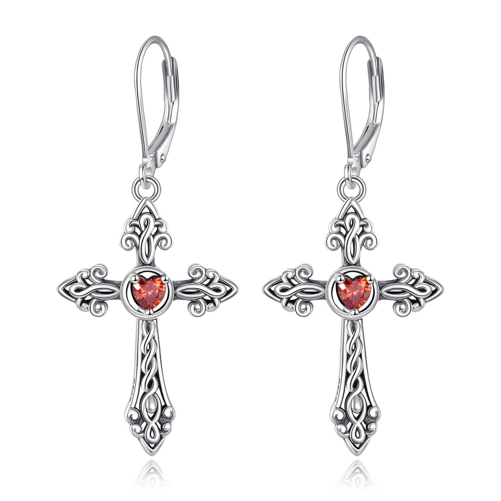 Cross Earrings 925 Sterling Silver Vintage Retro Cross Dangle Drop ...