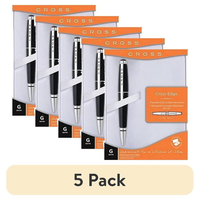 (5 pack) Cross Edge Gel Ink Pen, Medium Point, Matte Black - Walmart ...