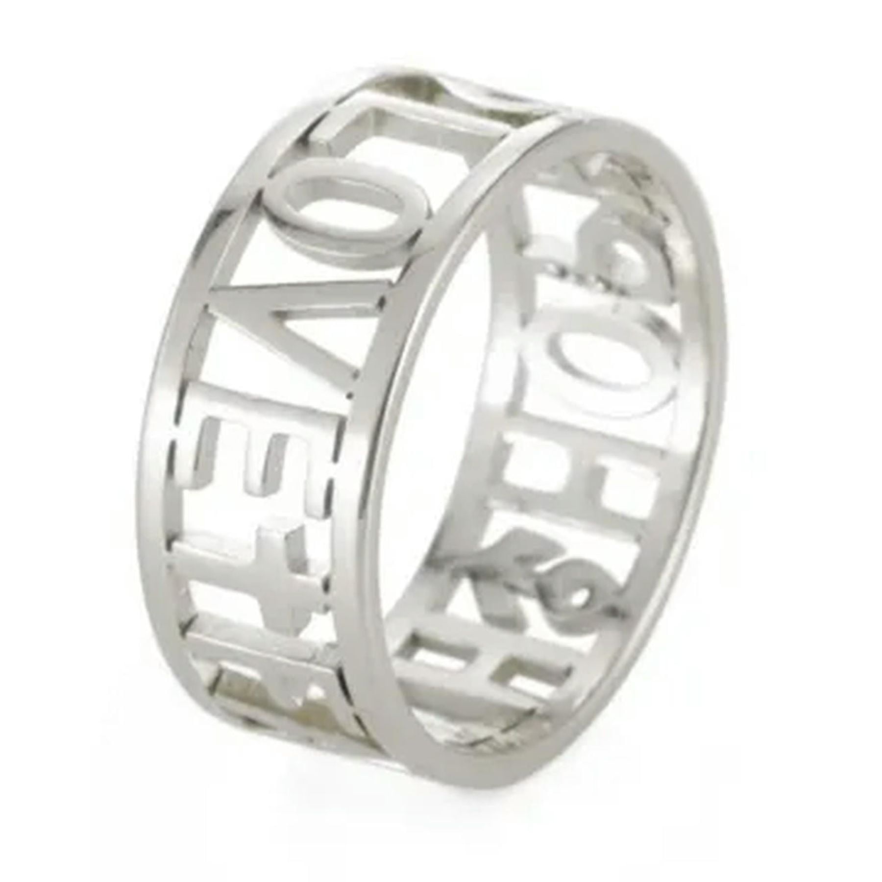 Cross Faith Hope Love Words Ring Sideways Religious Inspirational Ring ...