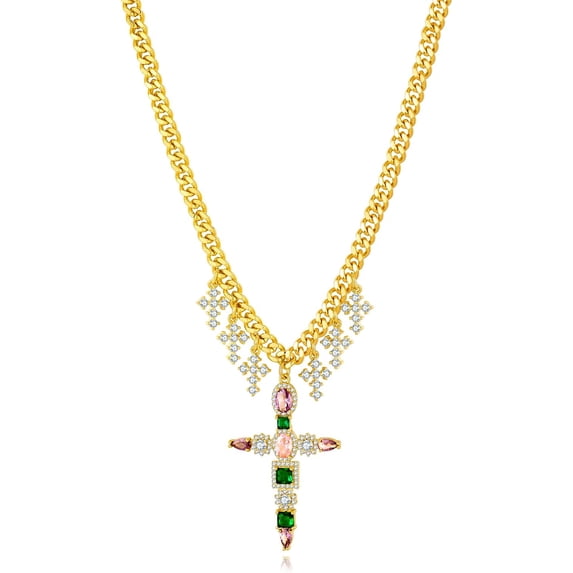 Cross Faith Pendant Necklaces for Women Trendy Gold Chain Cross ...