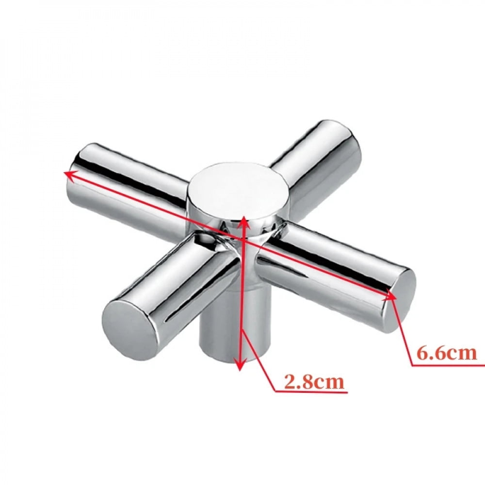 Cross Faucet Handle Knob Zinc Alloy Handwheel Universal Hot Cold Sink ...