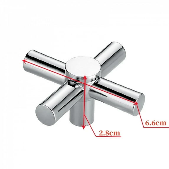 Cross Faucet Handle Knob Zinc Alloy Handwheel Universal Hot Cold Sink ...