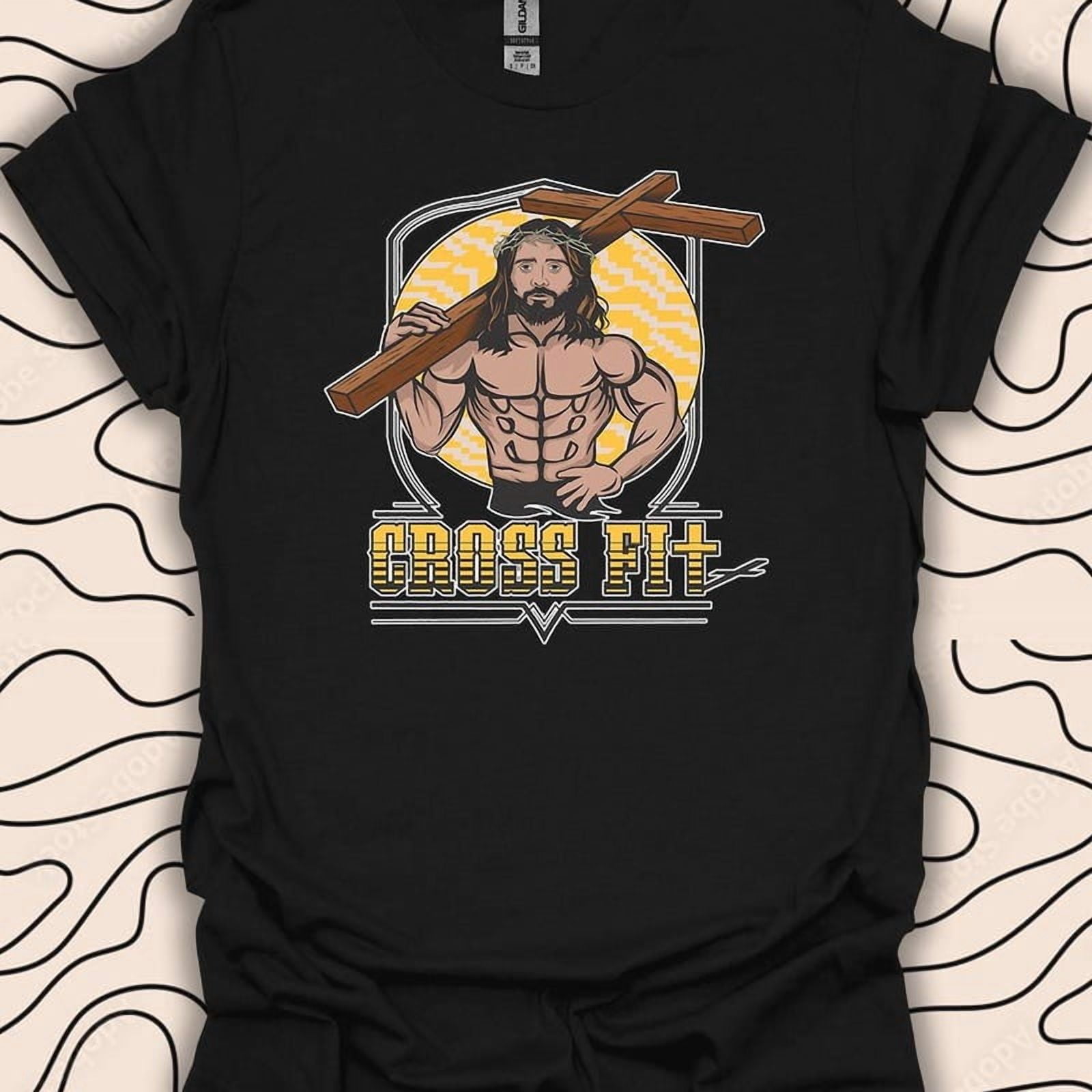 Cross Fit Jesus Shirt Gym Humor Gift Funny Religious Workout Graphic ...