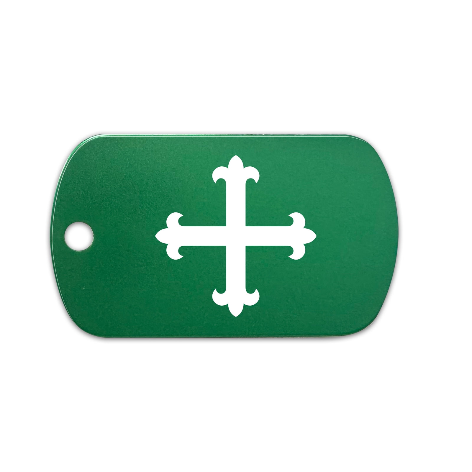 Cross Fleury GI Dog Tag Aluminum Keychain flory - Green - Walmart.com