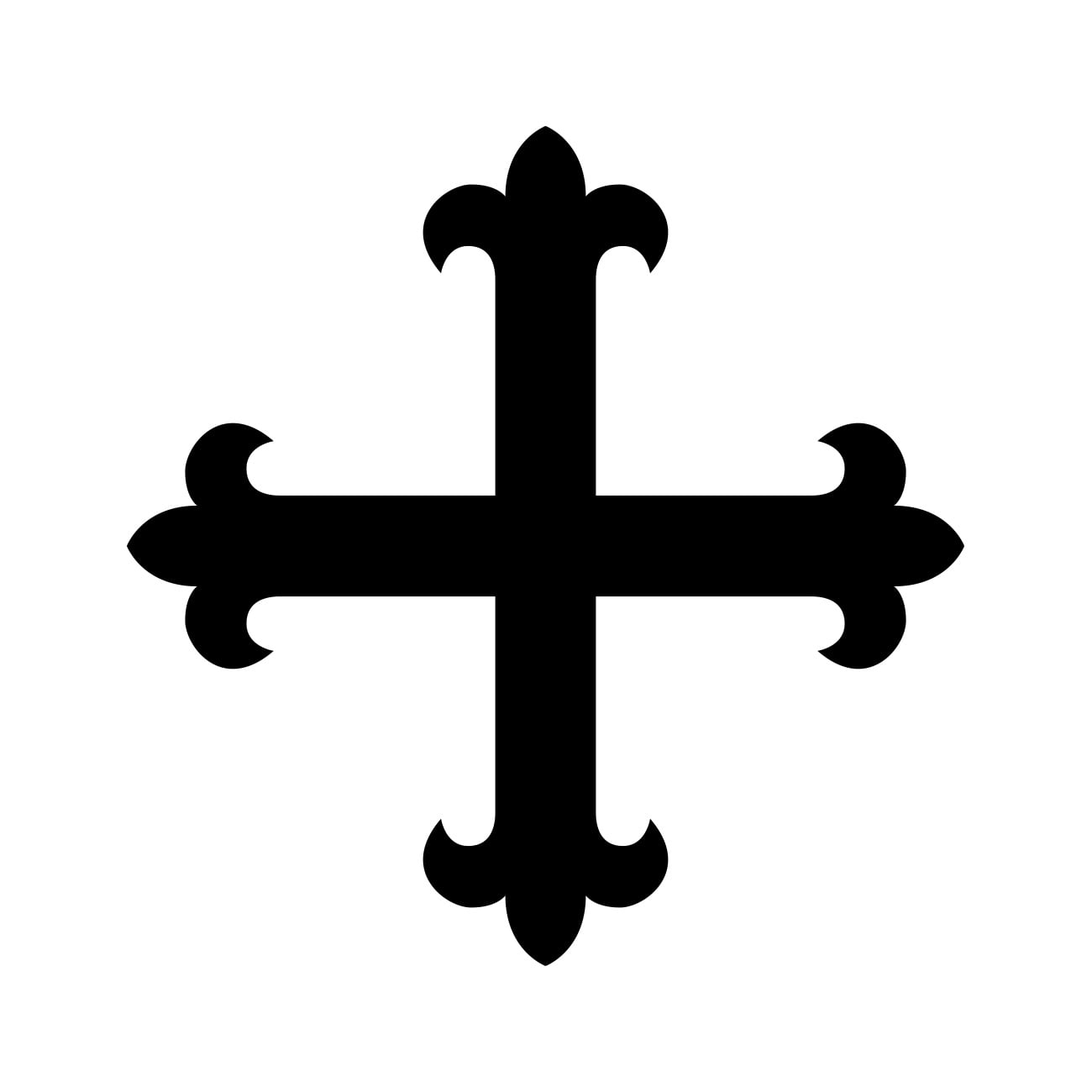 Cross Fleury Sticker Decal Die Cut - Self Adhesive Vinyl - Weatherproof ...