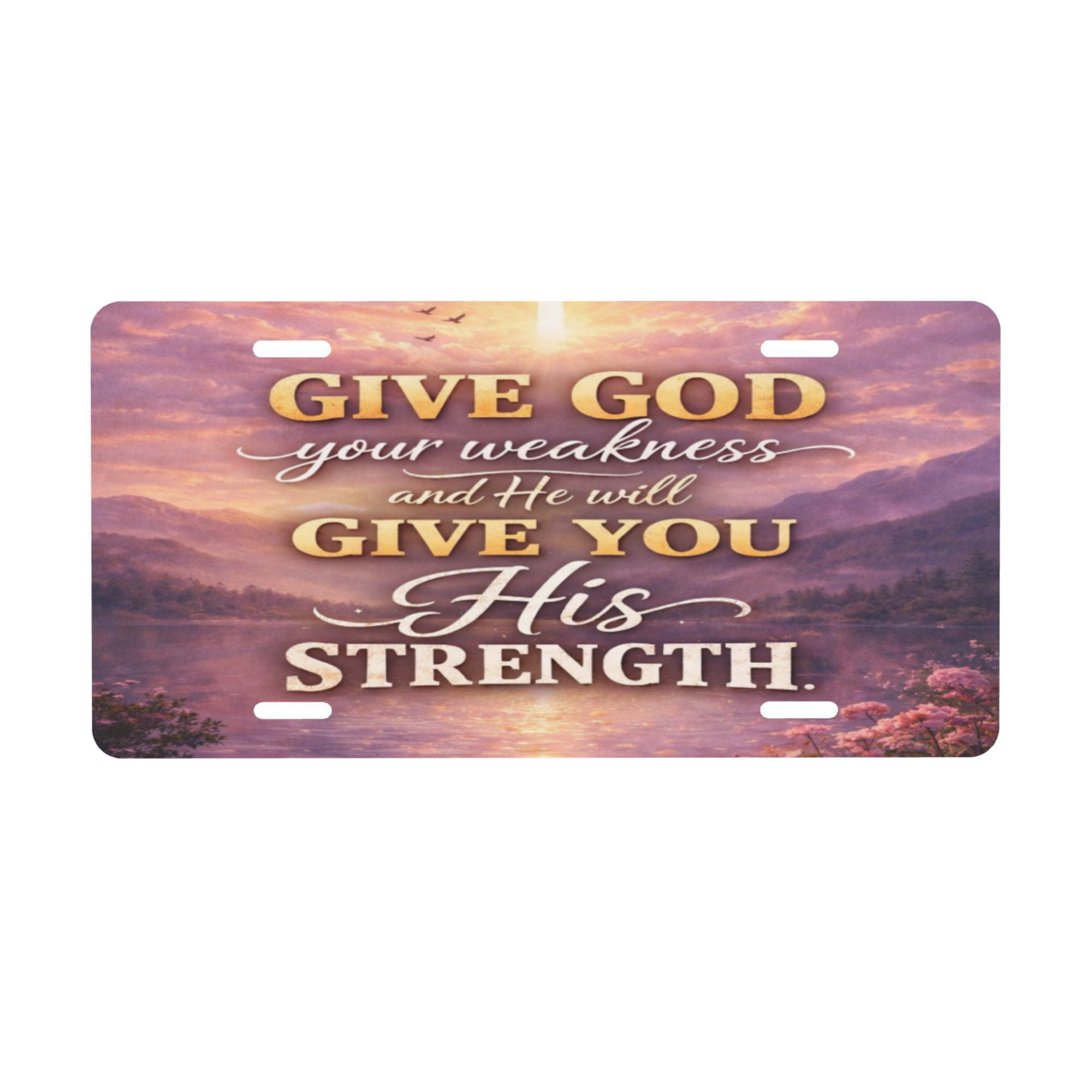 Cross Floral Faith God License Plate, Front Car Plate with 4 Holes 6 x ...