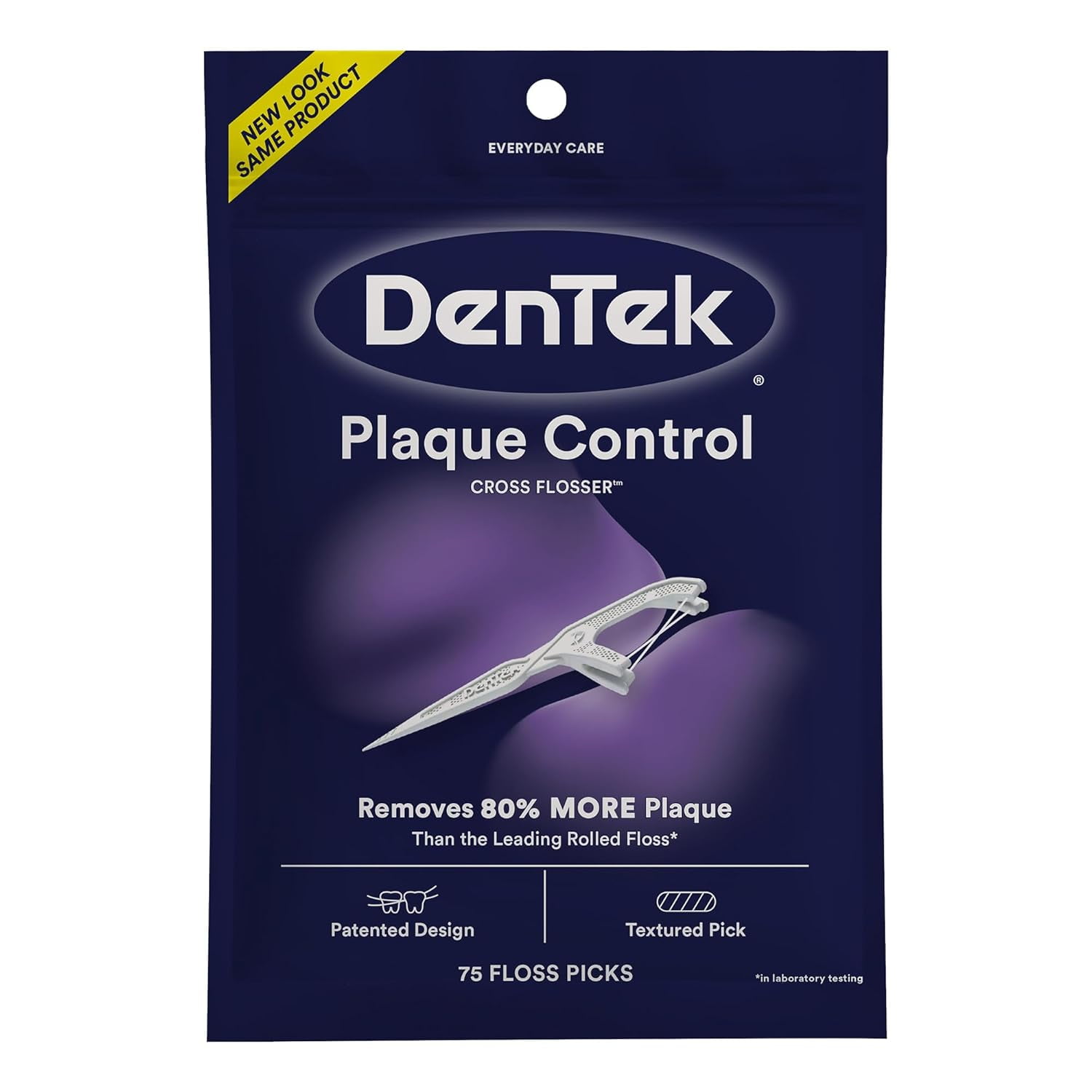 Cross Flosser Plaque Control Floss Picks, X-Shaped Floss, 75 count ...