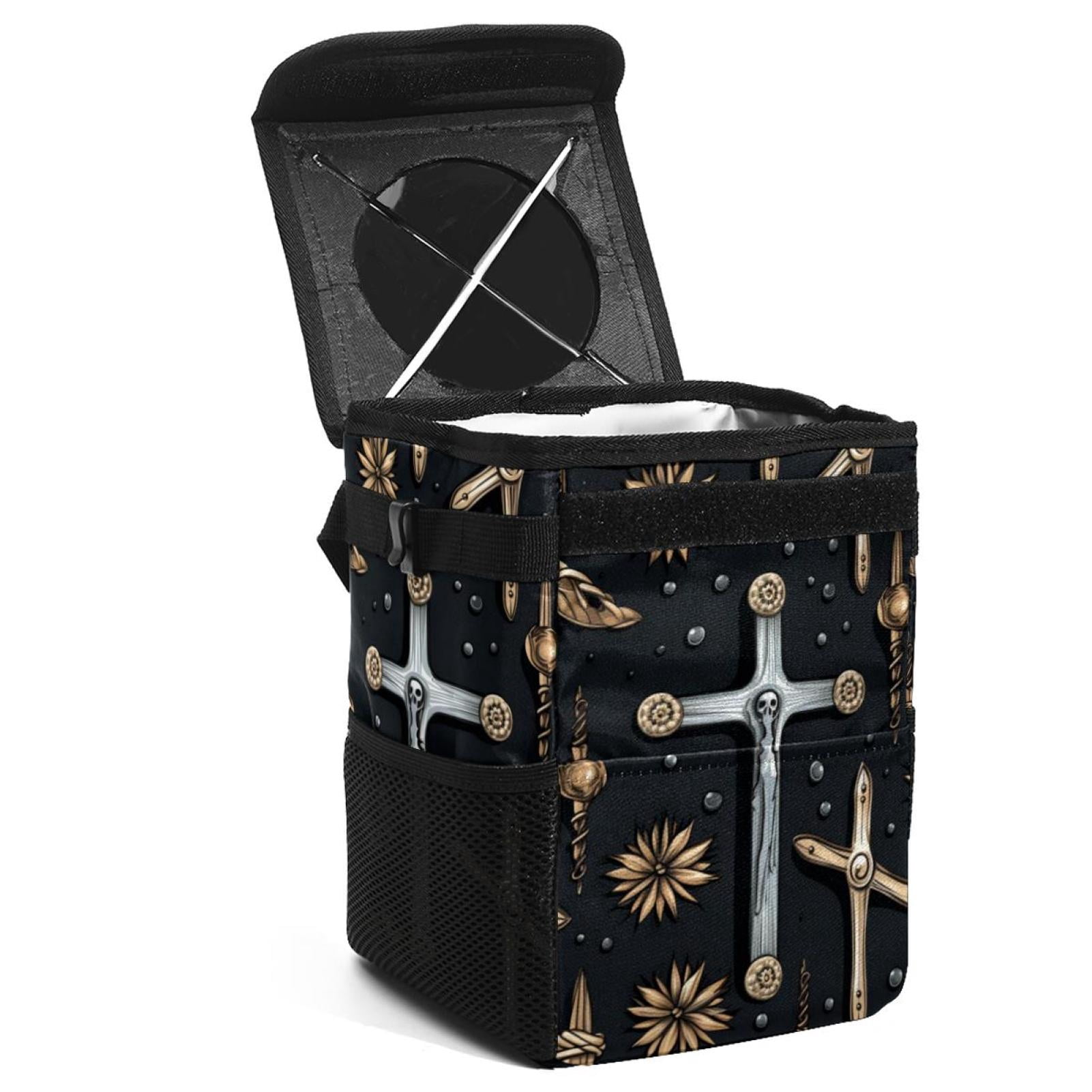 Cross Foldable Car Garbage Can with Lid, Leak-Proof, Hanging Storage ...