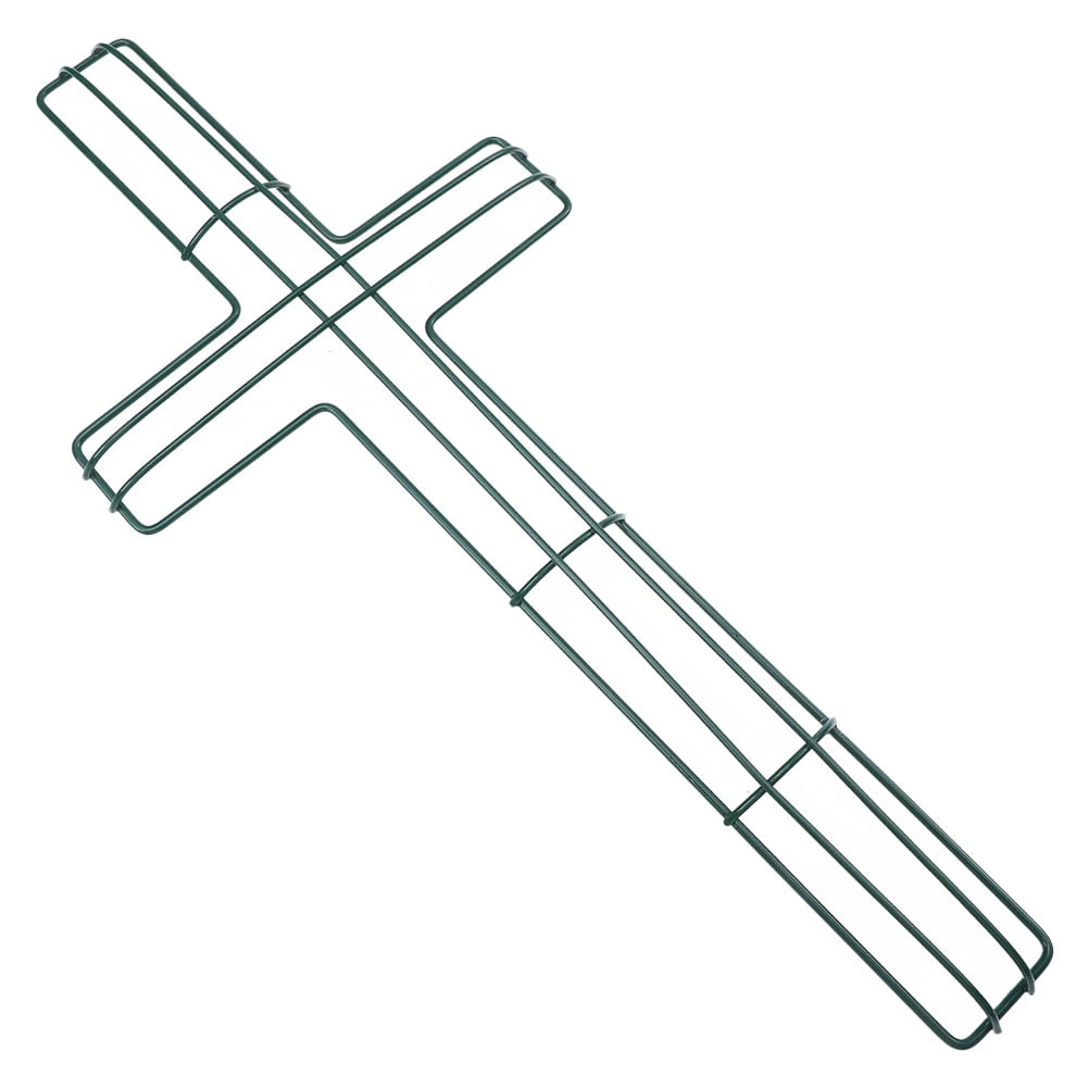 TABLZONE Metal Cross Wreath Frame Green Craft Tool Wall Mounted Wreath ...