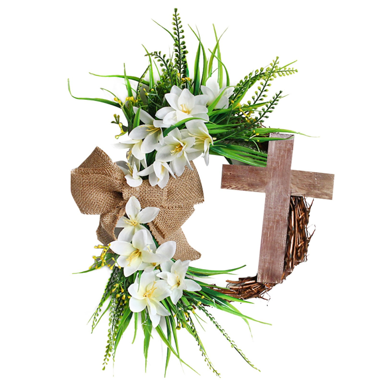 Cross Garland Handmade Wreath Easter Wreaths Decorations Spring Easter ...