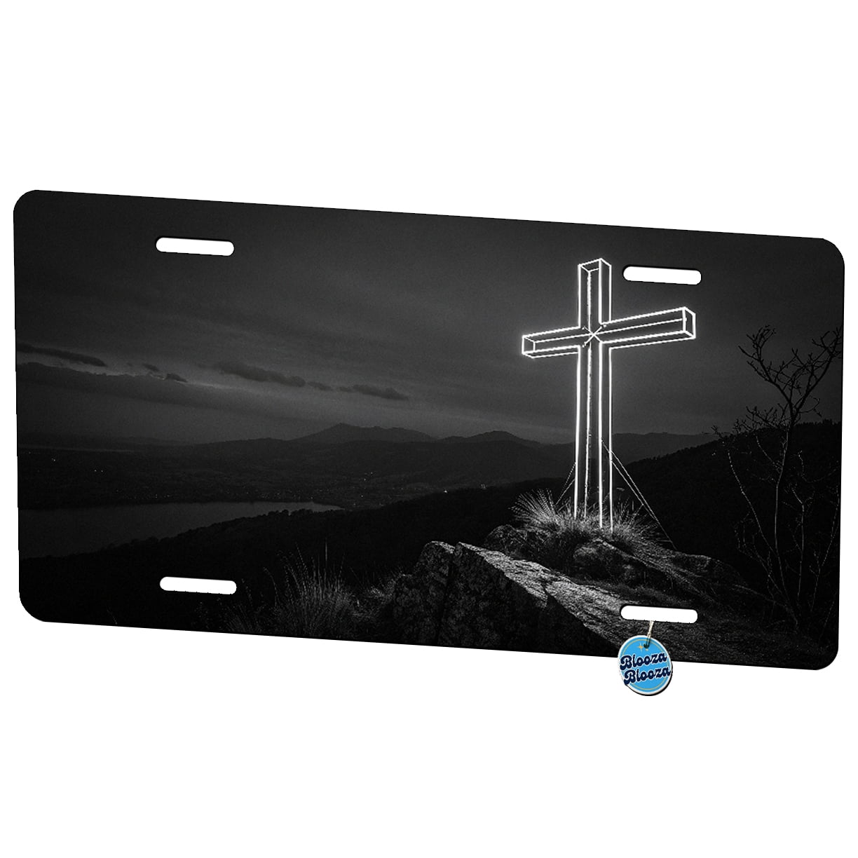 Cross Glowing Christian Jesus Inspirational Metal Novelty License Plate ...