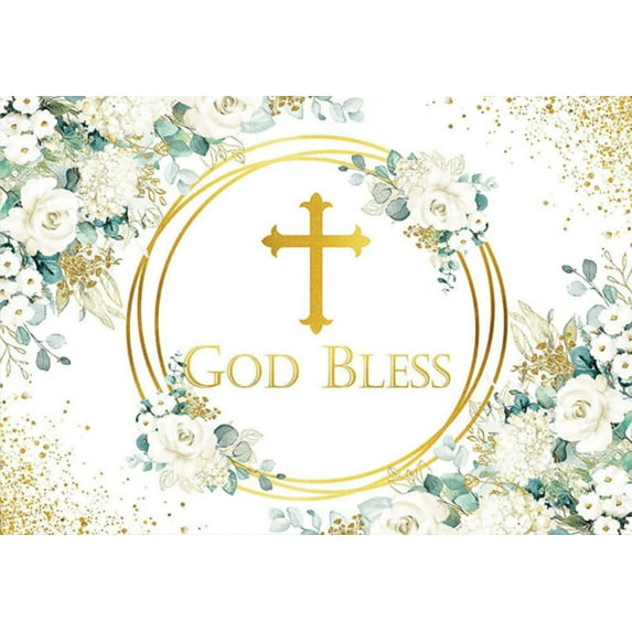 Cross God Bless Background Pink Girl First Holy Communion Baptism ...