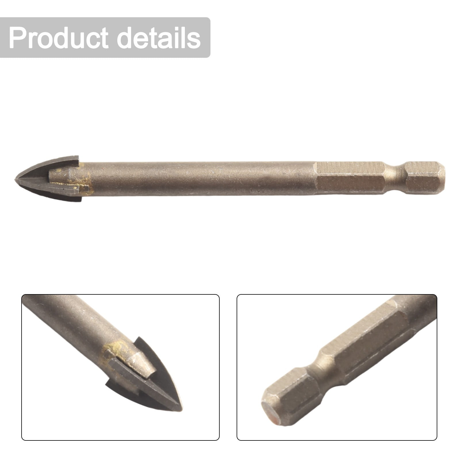 Cross Hex Tile Bits Glass Concrete Hole Opener Triangle Drill 3/4/5/6/8 ...