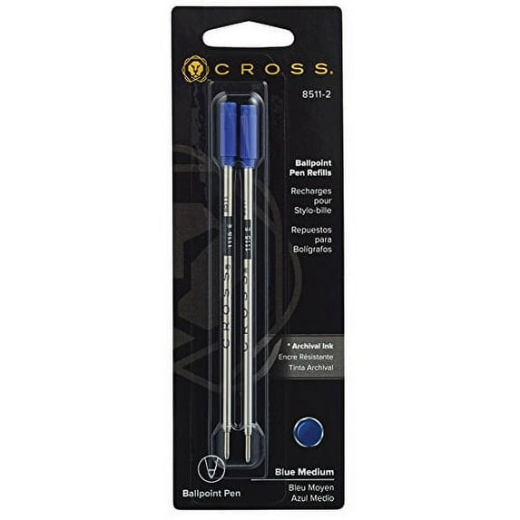 Cross Blue Ink Refills for Ballpoint Pens, Medium Point, 2/Pack (85112 ...