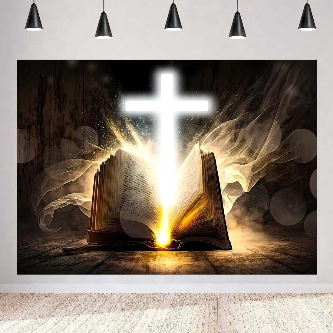 Cross Jesus Christ Backdrop Spring Easter Backdrops 7x5Ft Holy Light ...