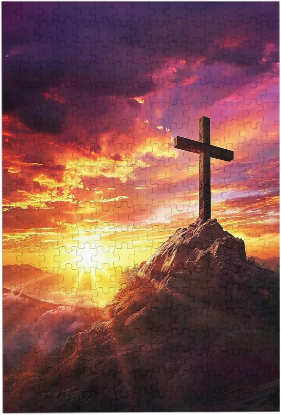 Cross Jesus Christ Sunset Puzzles Decorations Gift，300 Pieces，Easter ...