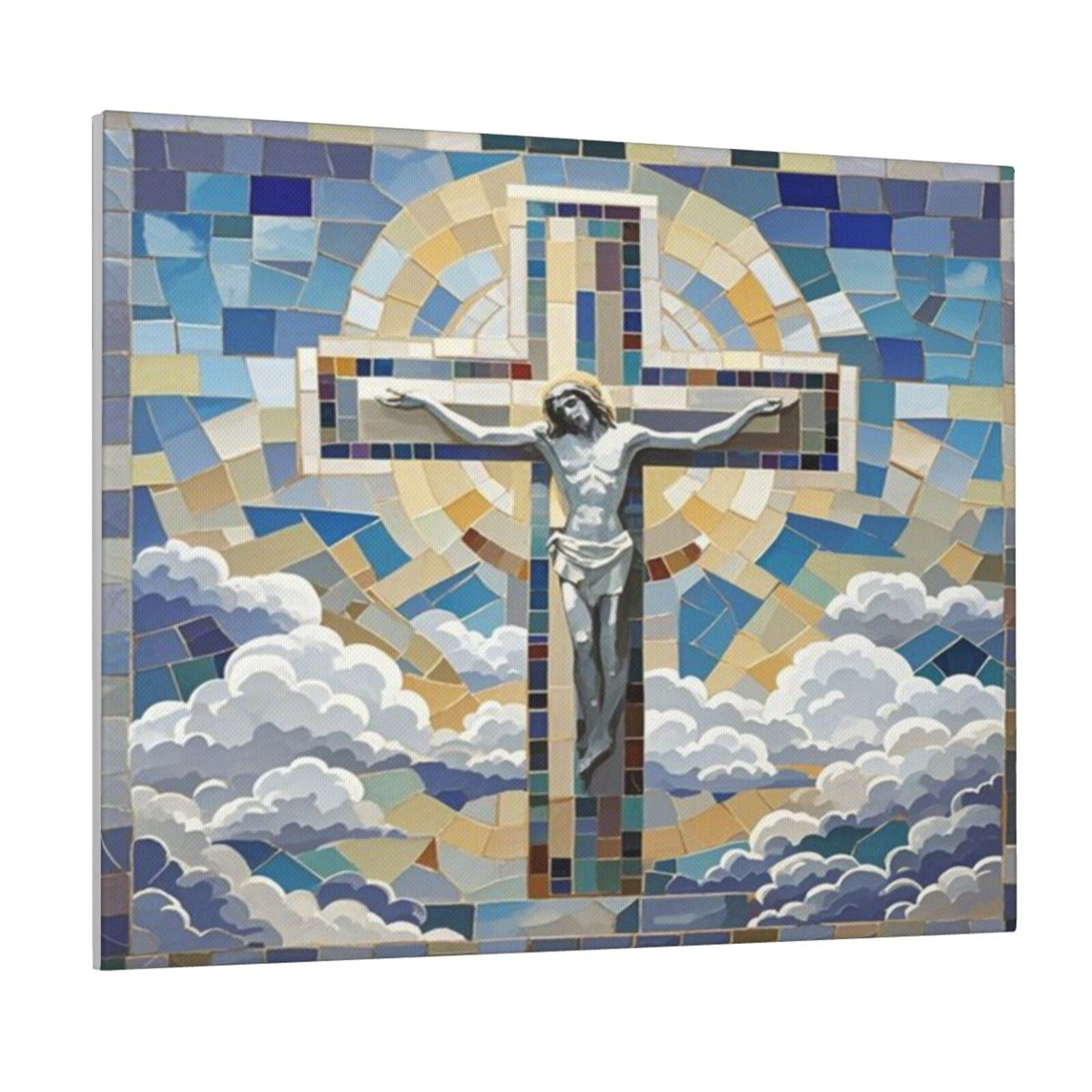 Cross Jesus Christian Canvas Wall Art Nativity Wall Art Religious ...