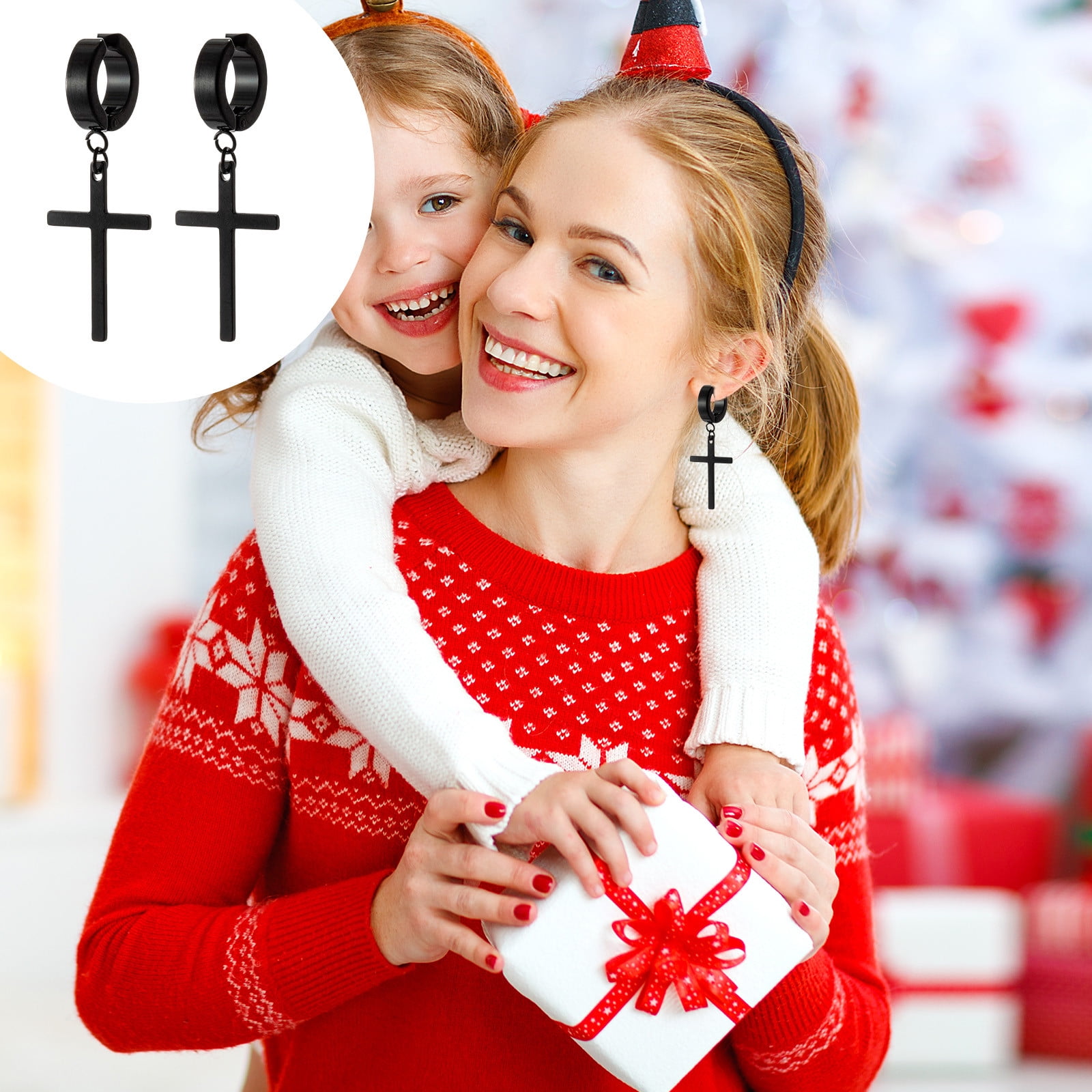 Cross Jesus Earrings For Women Men Stainless Steel Fashion Dainty Jesus ...