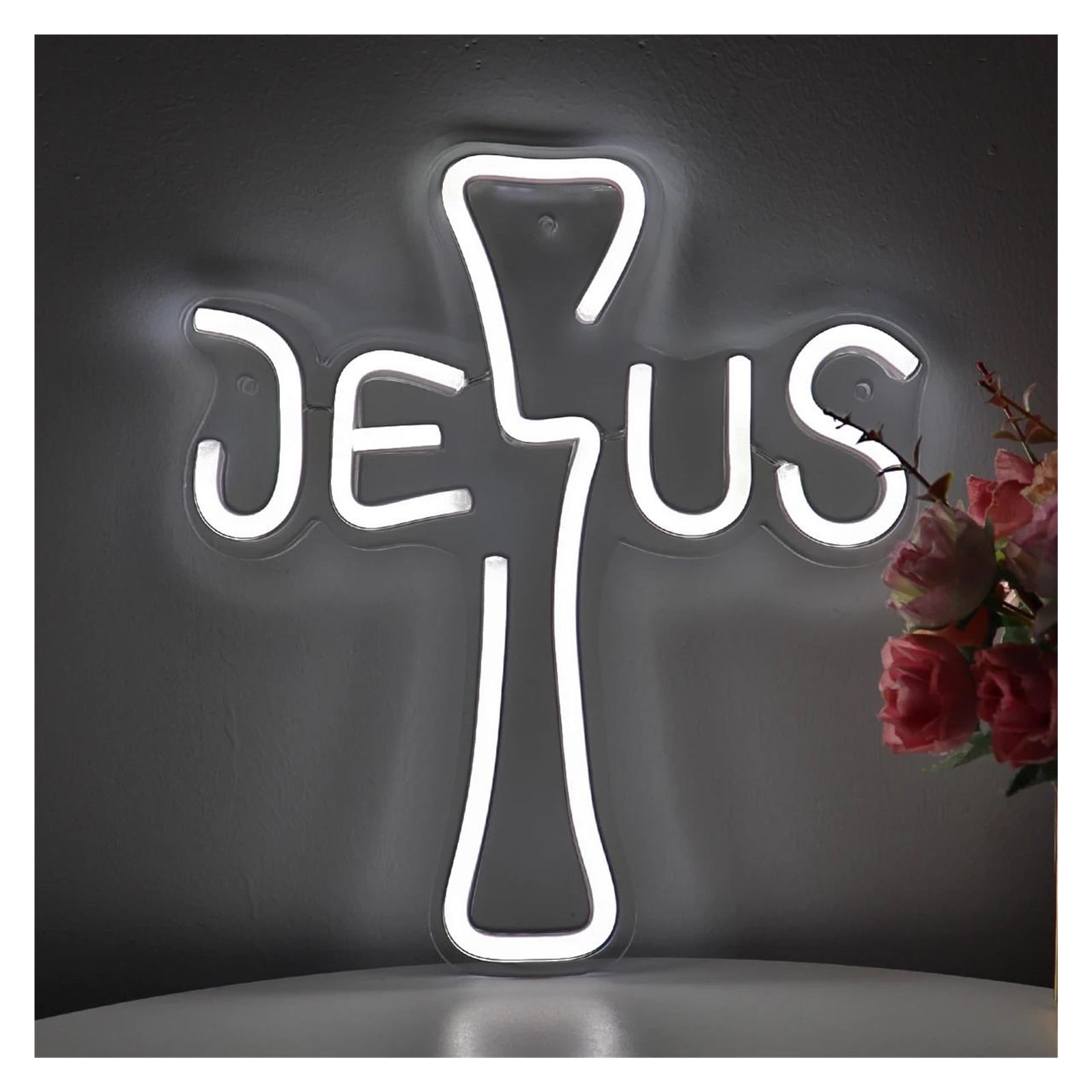 Cross Jesus Neon Sign LED Light For Church Shop Party Event Wall ...