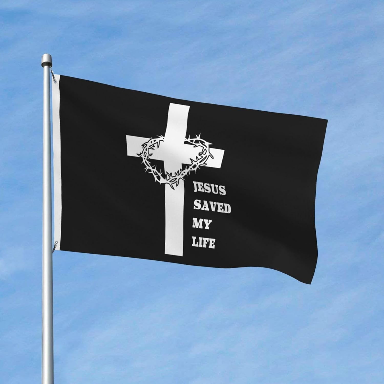 Cross Jesus Saved My Life Garden Yard House Flags Double Sided Print ...