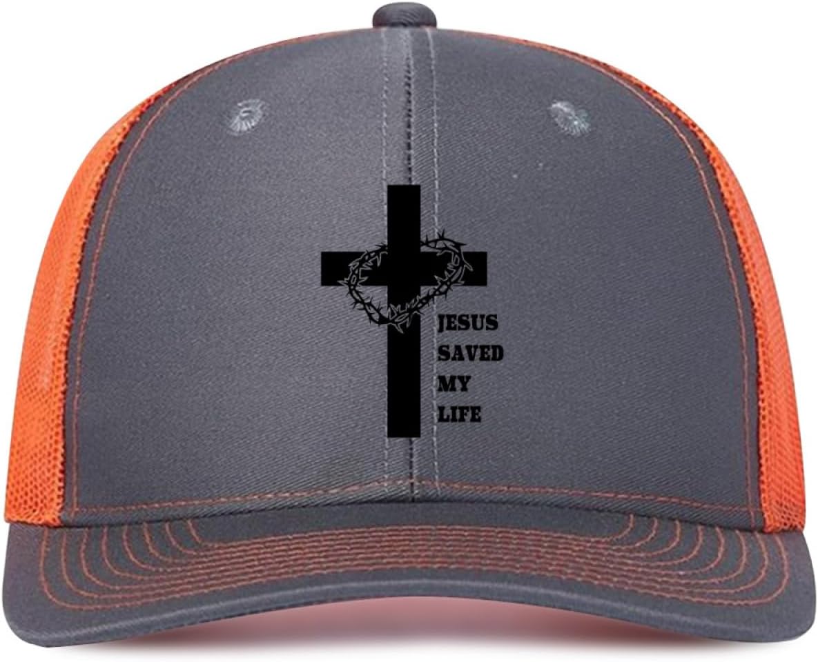 Cross Jesus Saved My Life Mesh Hat Baseball Cap for Men Women Trucker ...
