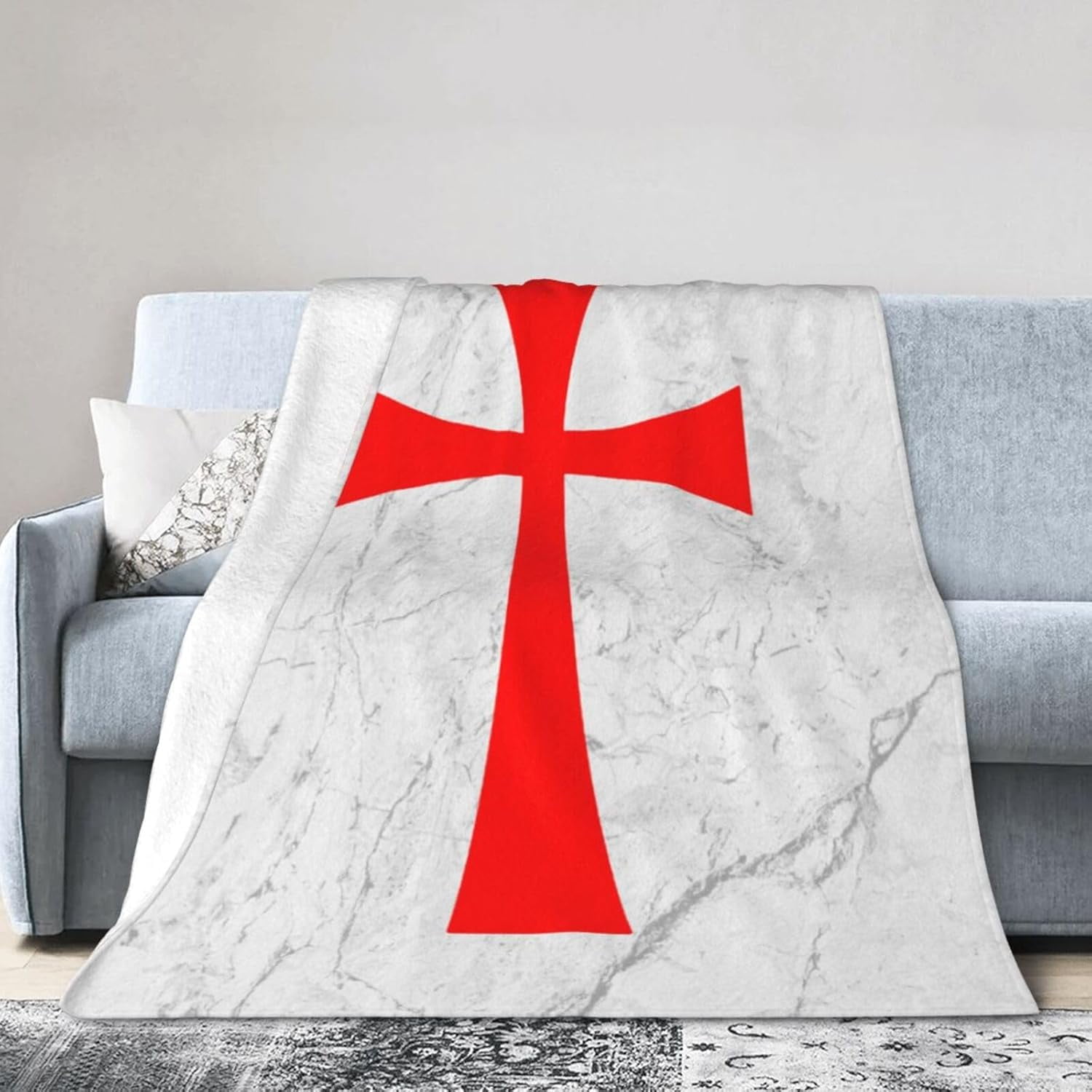 Cross Knights Templar Fleece Blanket Super Soft and All Season Warm ...
