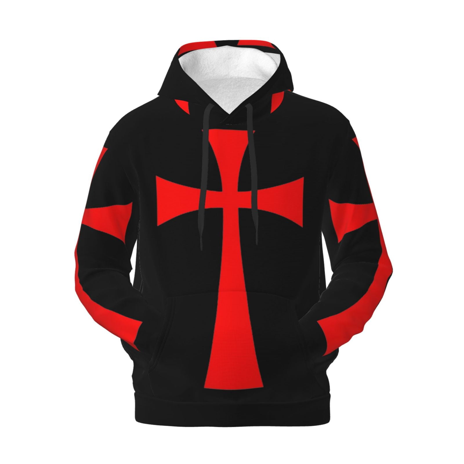 Cross Knights Templar Hoodie Long Sleeve for Men Casual Pullover Hooded ...