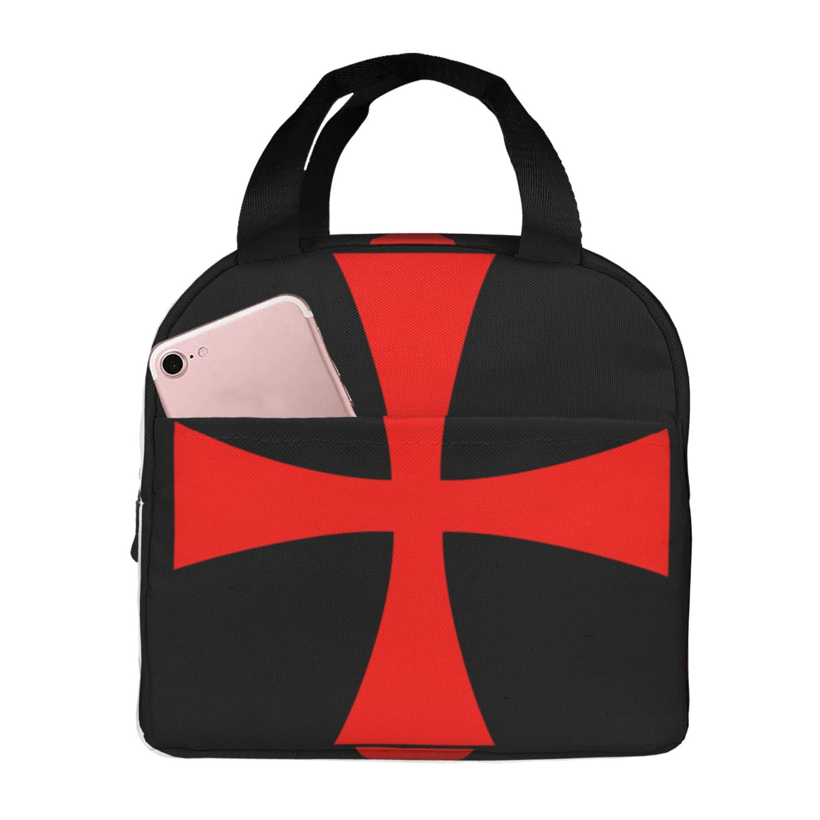 Cross Knights Templar Insulated Lunch Bag Lunch Box for Women Men Black ...