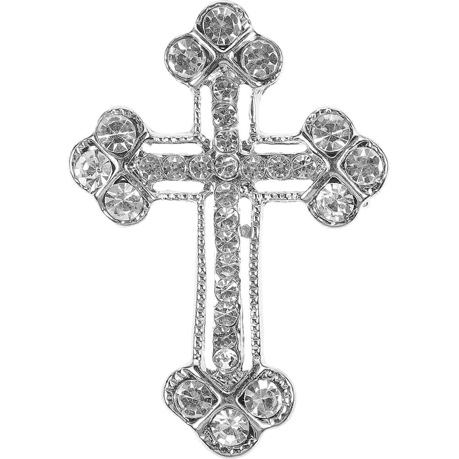 Cross Lapel Pin Crystal Cross Brooches Brooch Pin Women Breastpin Cross ...