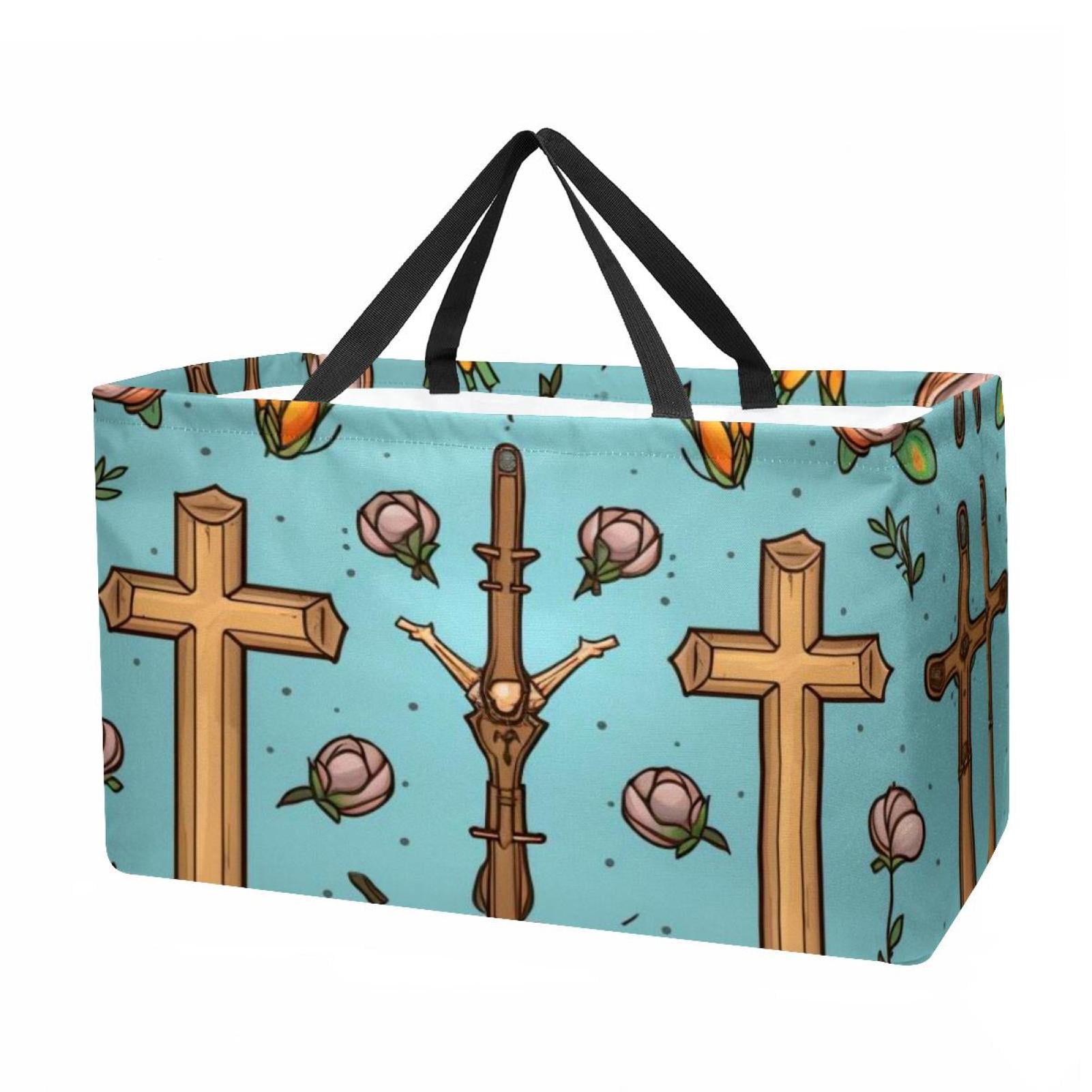 Cross Large Capacity Reusable Foldable Laundry Bag & Picnic Basket ...