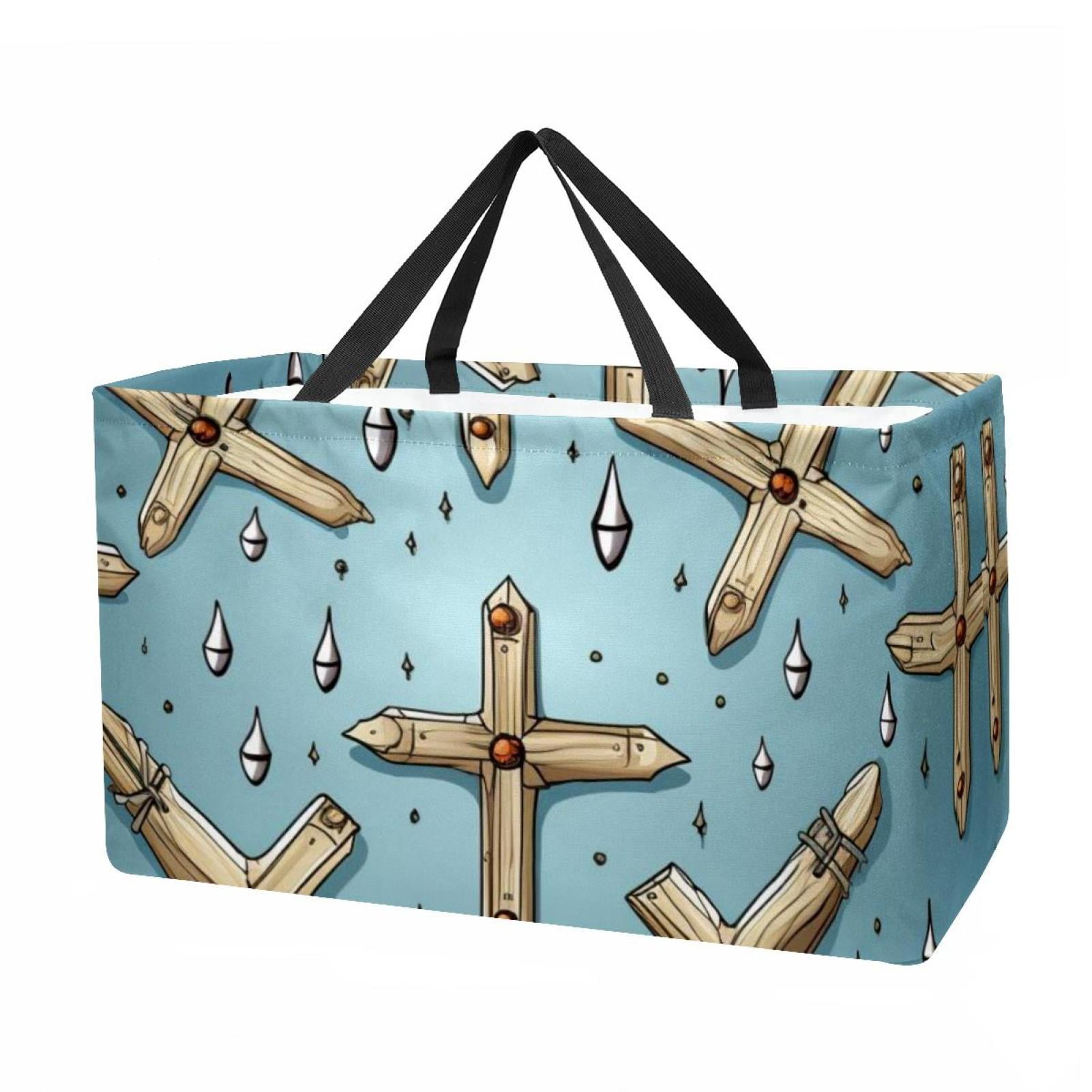 Cross Large Capacity Reusable Foldable Oxford Cloth Storage Basket ...