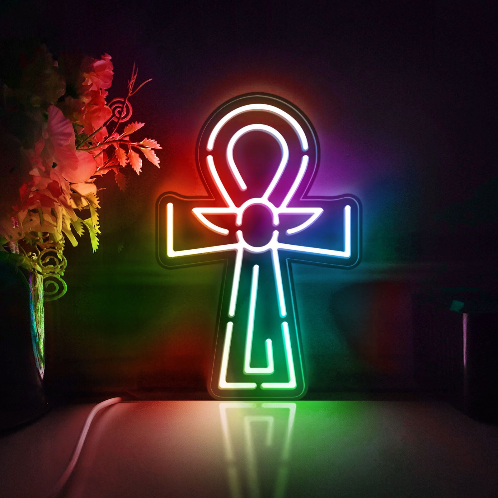 Cross Led Light Box, Dimmable Neon-Like Light Signs USB Power for Wall ...