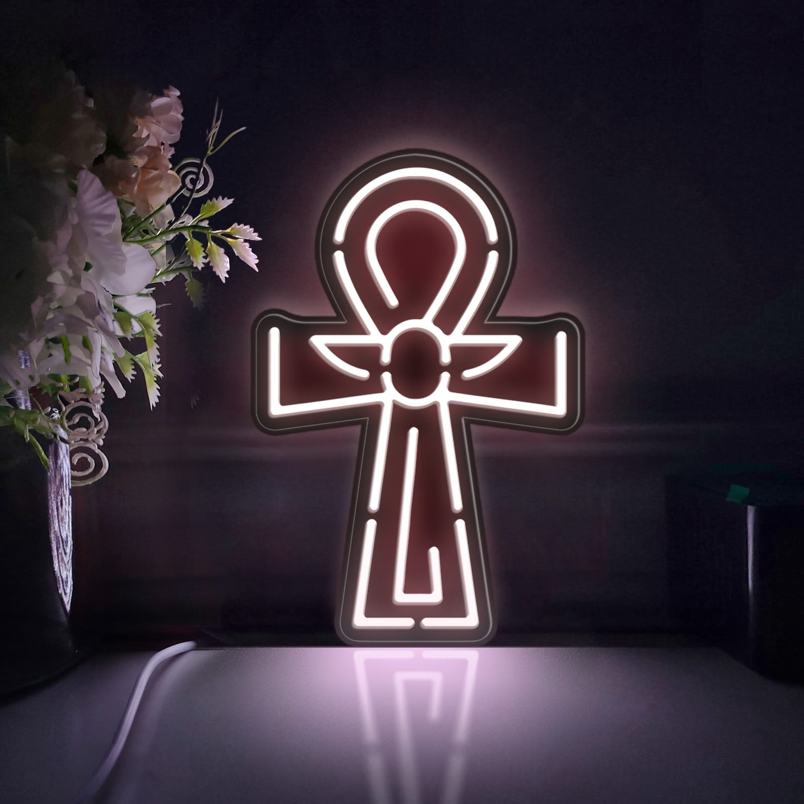 Cross Led Light Box, Dimmable Neon-Like Light Signs USB Power for Wall ...