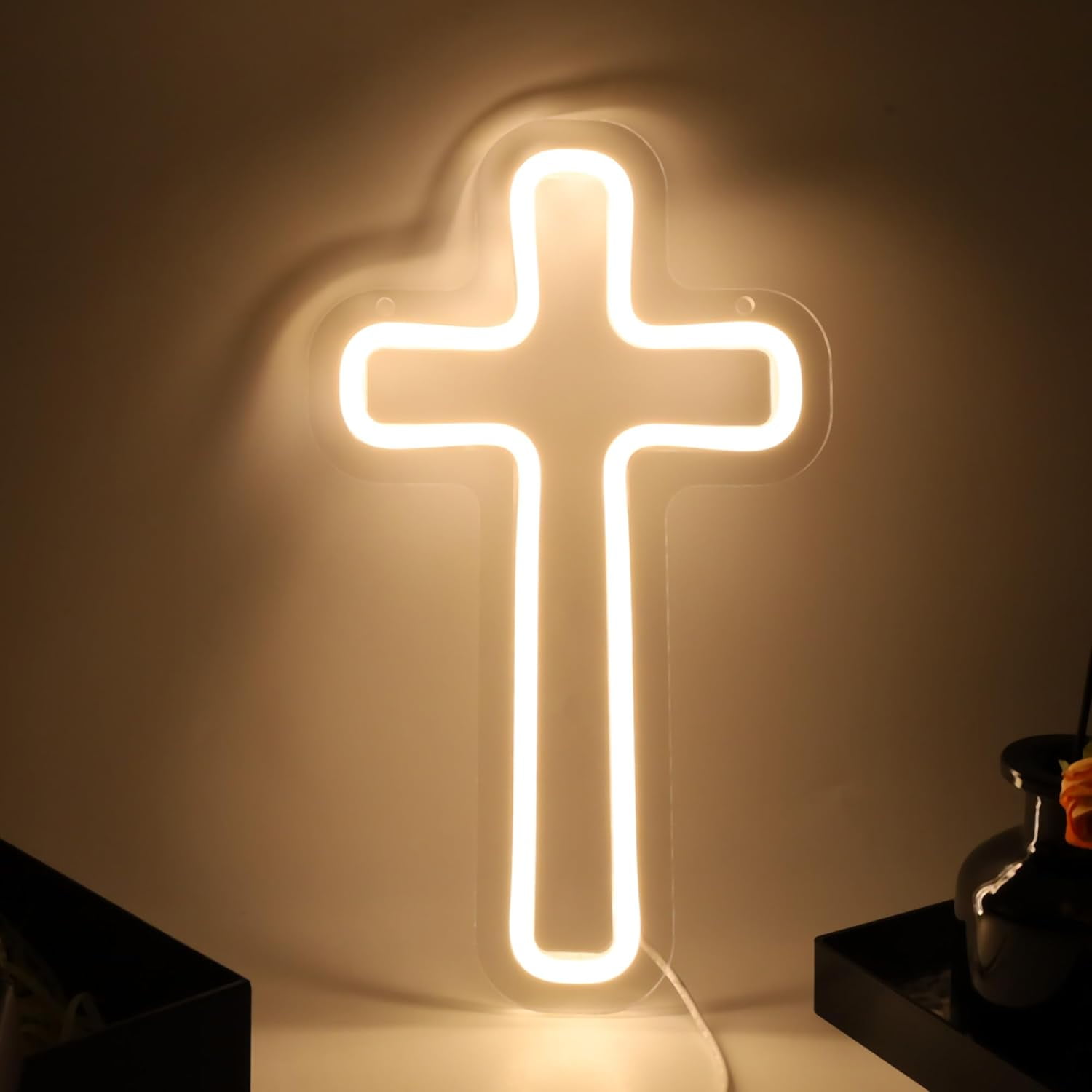 Cross Led Sign For Wall Decor Small Cross Light Up Signs Wall Art for ...