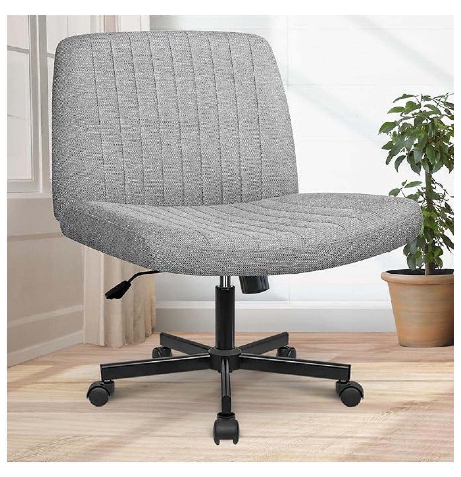 Cross Leg Chair - Gray Fabric Swivel Task Chair - Adjustable Height ...