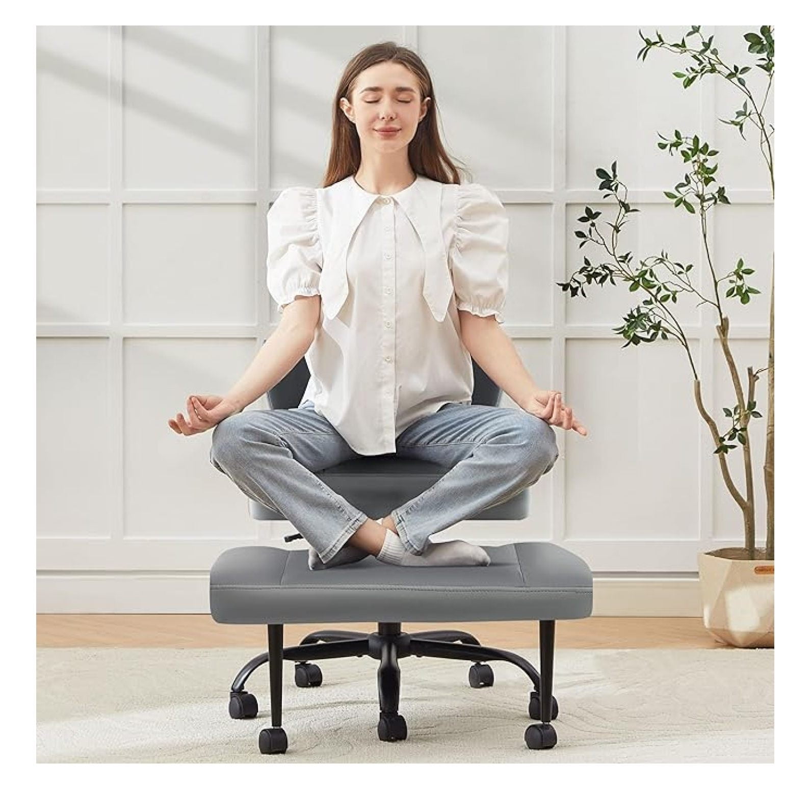 Cross Leg Office Chair, Swivel ADHD Chair, Ergonomic Desk Chair with ...