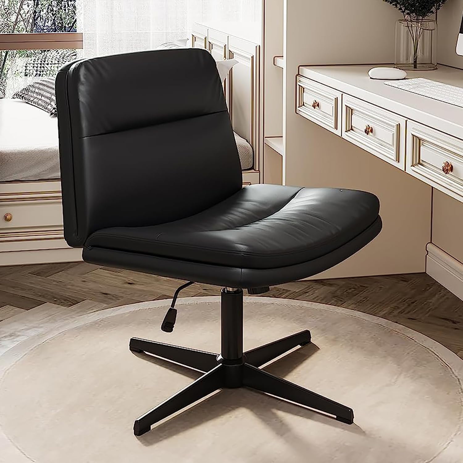 Cross Legged Office Chair,Armless Comfy Criss Cross Chair Wide Seat ...