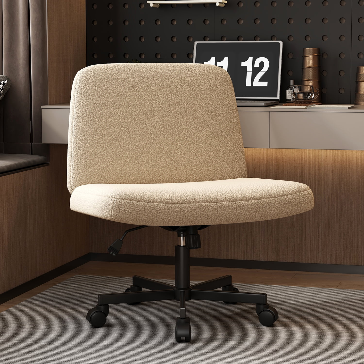 Cross Legged Office Chair,Criss Cross Chair Armless Wide Seat Ergonomic ...