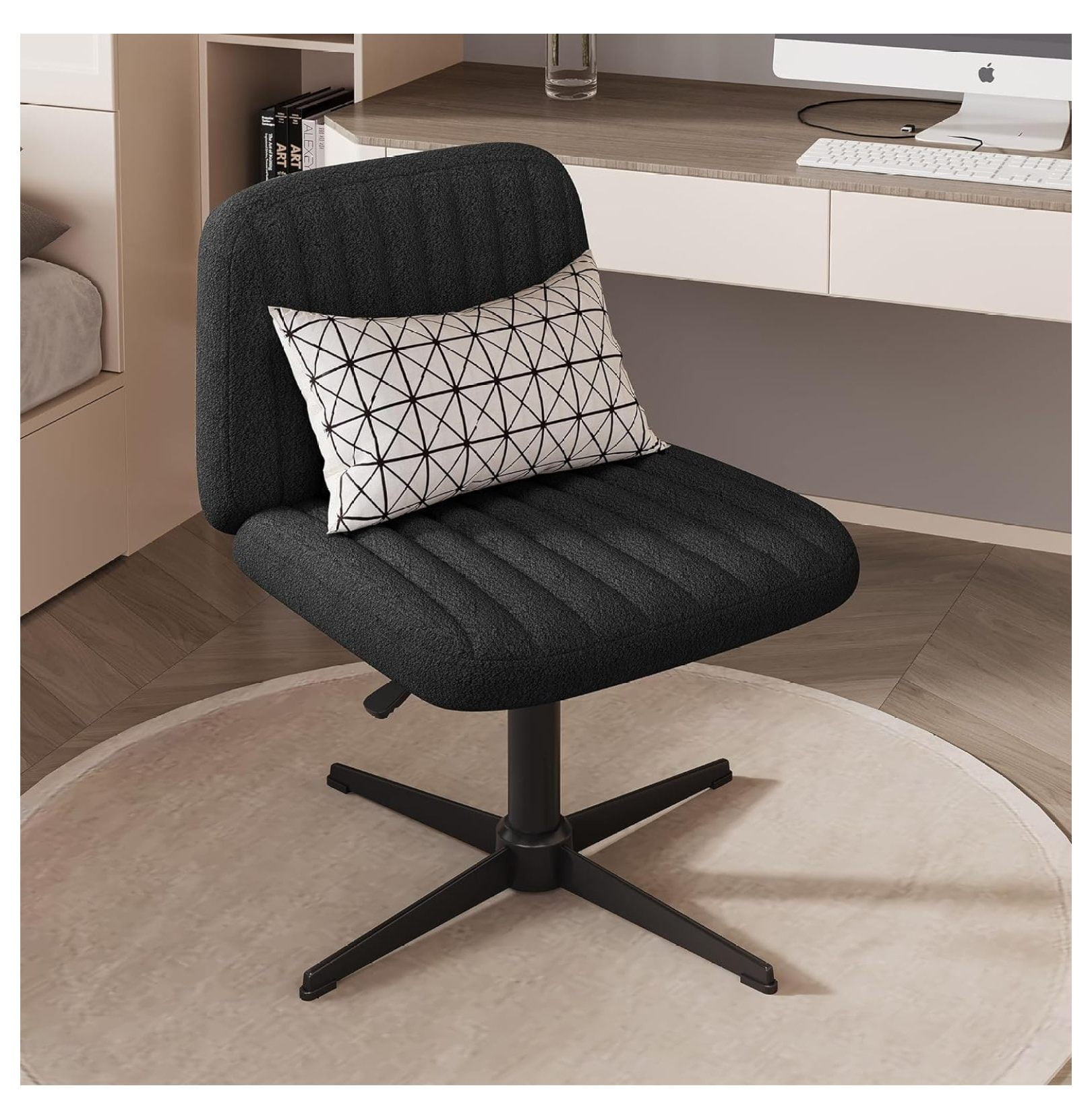 Cross Legged Office Chair,Criss Cross Chair Armless Wide Seat Ergonomic ...