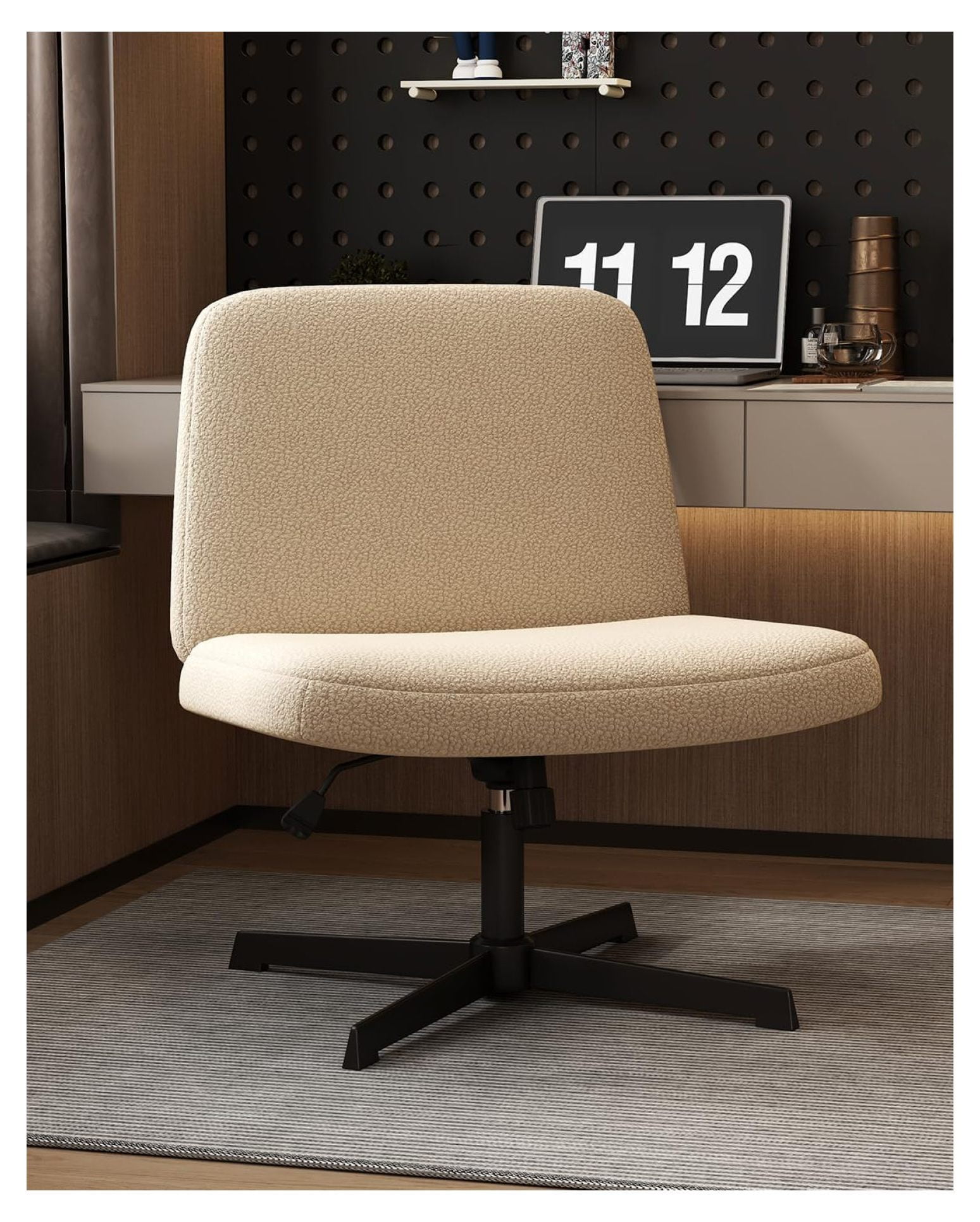 Cross Legged Office Chair,Criss Cross Chair Armless Wide Seat Ergonomic ...