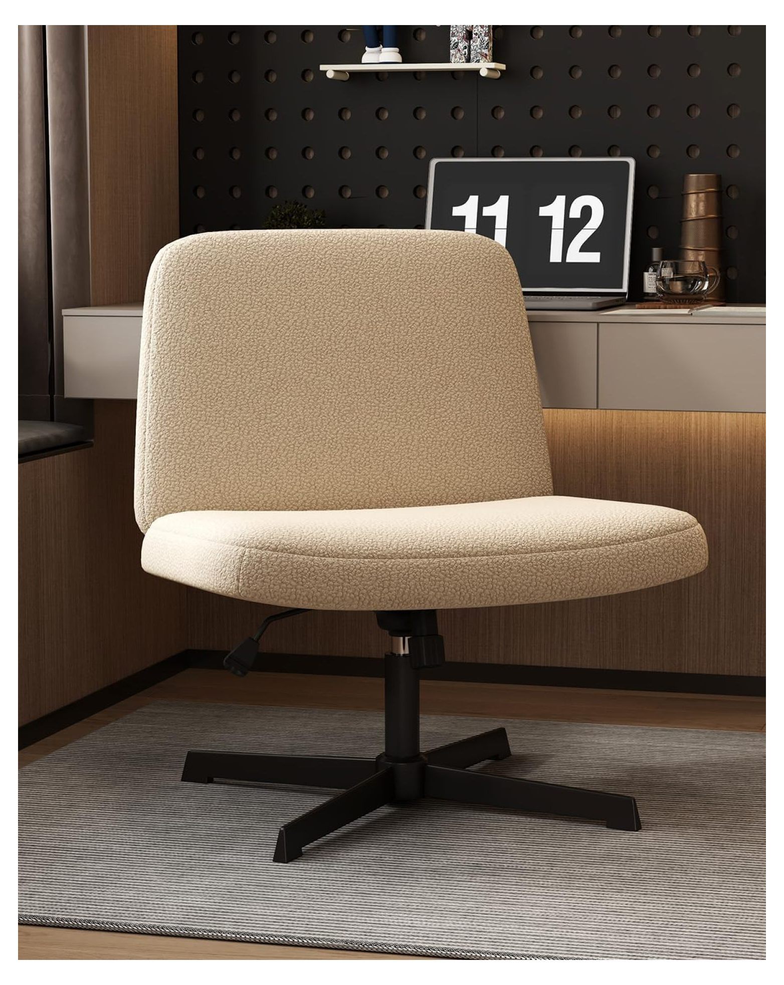 Cross Legged Office Chair,Criss Cross Chair Armless Wide Seat Ergonomic ...