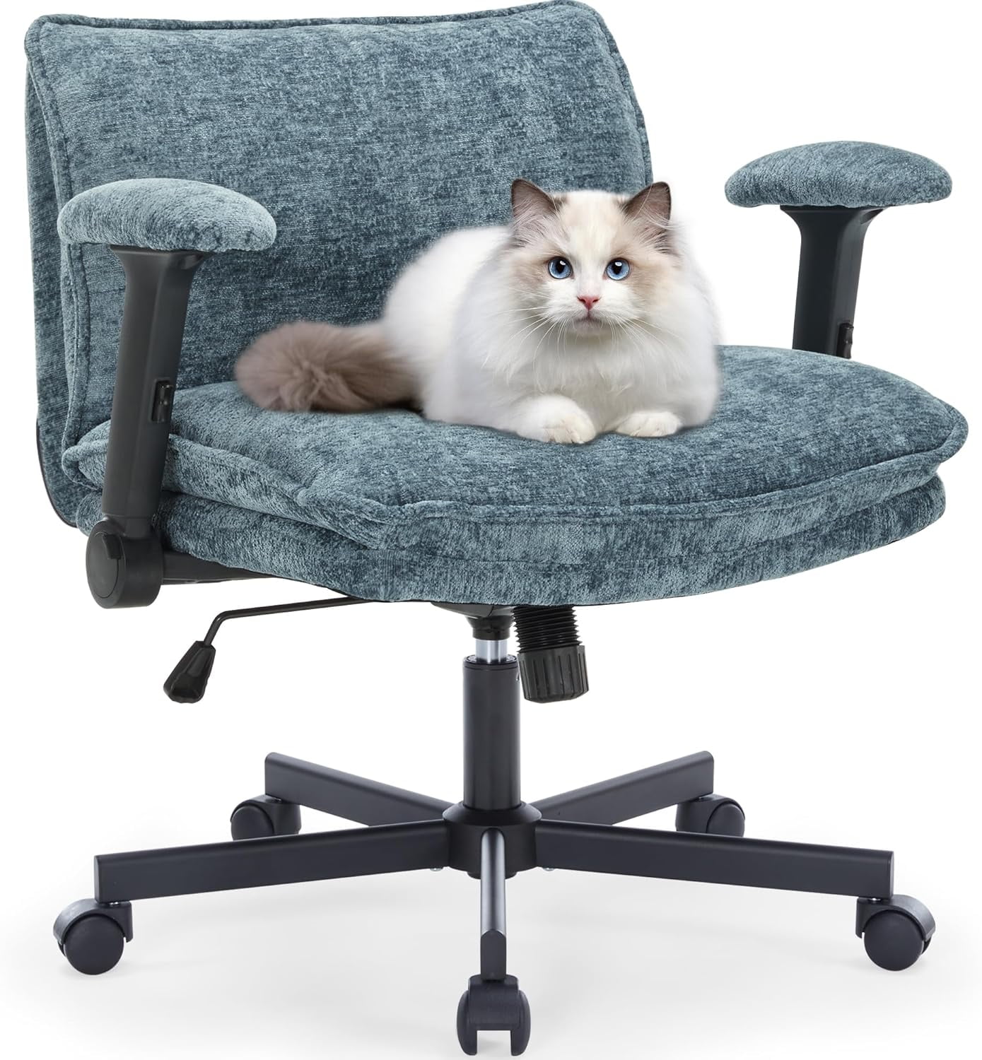 Cross Legged Office Chair with Wheels Criss Cross Desk Chair with Flip ...