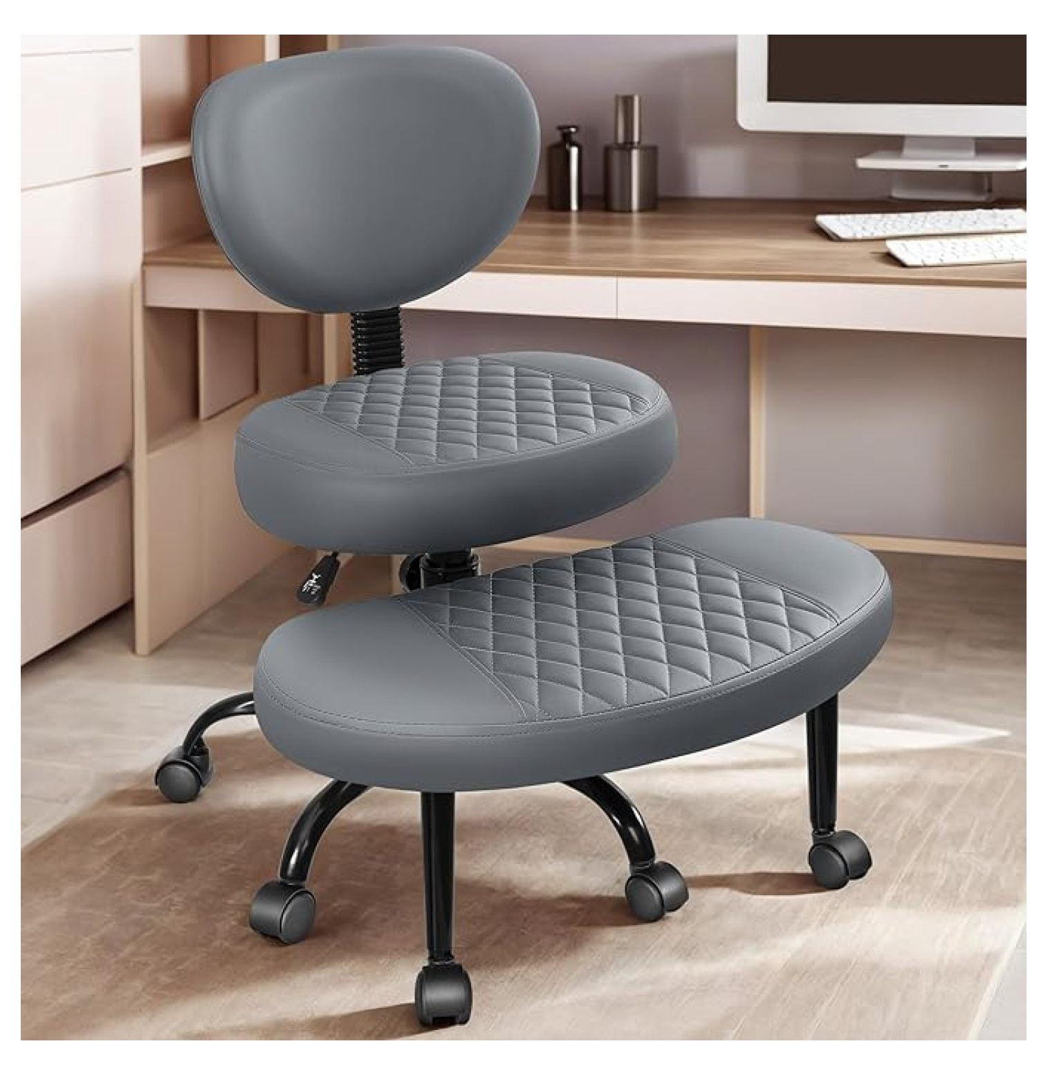 Cross Legged Office Chair with Wheels - Adjustable Height for ...