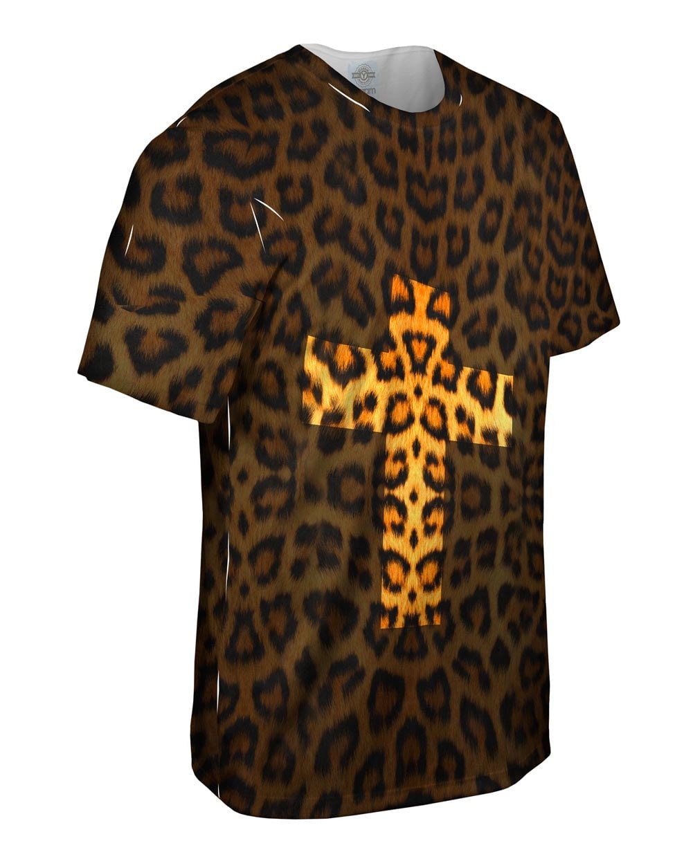 Cross Leopard Animal Skin Mens T-Shirt All Over Print - Walmart.com
