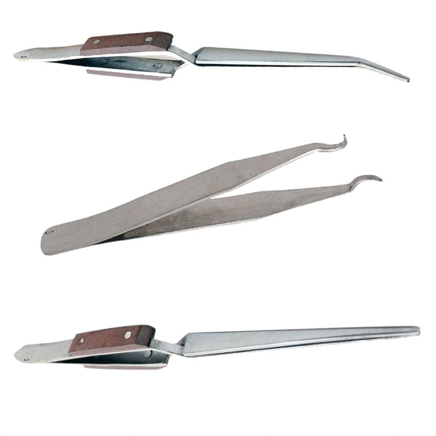 Cross Lock Tweezers Self Closing Fiber Bent & Straight & Inside Set ...