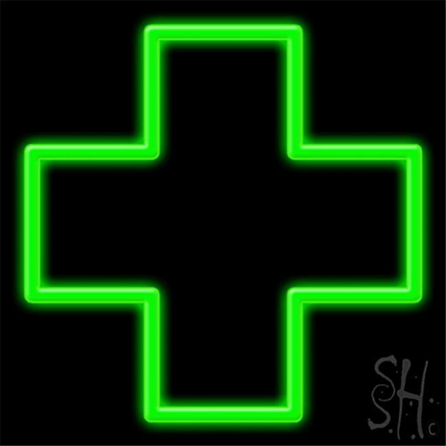 Cross Logo Neon Sign, Green - 17 x 17 x 3 in. - Walmart.com